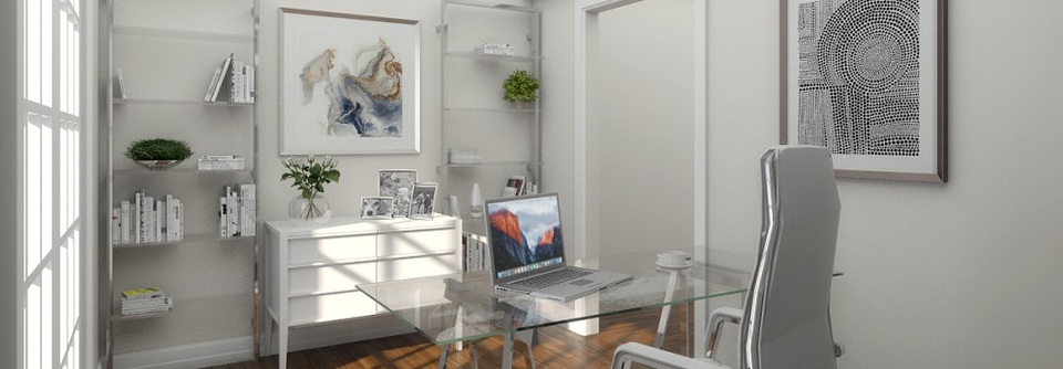 Clean and Modern Home Office Design | Decorilla
