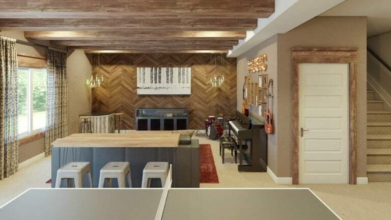 Before & After: Sophisticated and Funky Game Room Design - Decorilla ...