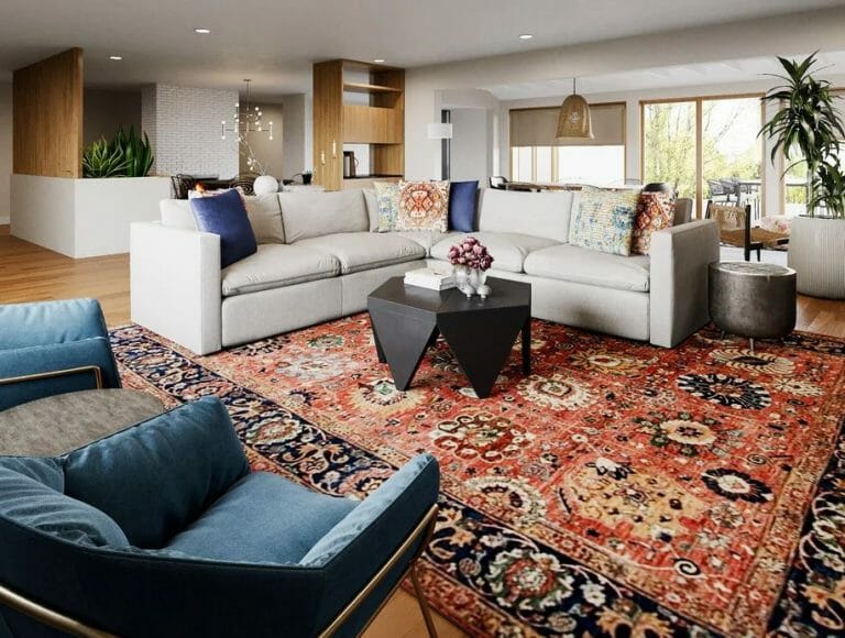 Before & After: Mid-Century Eclectic Living Room & Dining - Decorilla ...