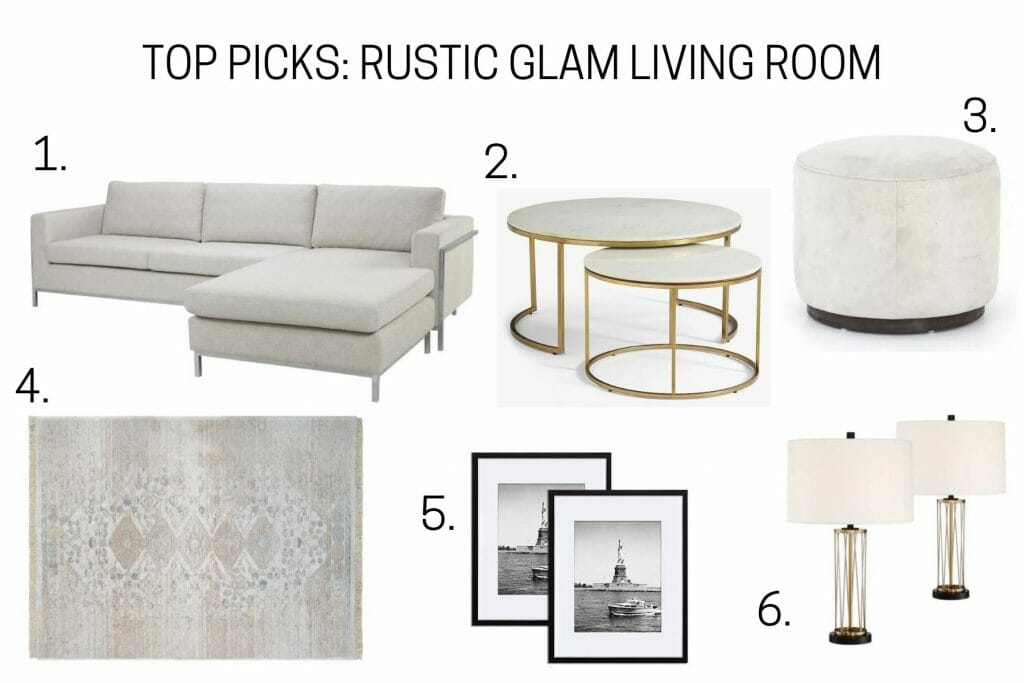 Before & After: Rustic Glam Living Room - Decorilla Online Interior Design