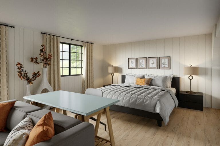 Before & After: Cozy Basement Studio Apartment - Decorilla Online ...