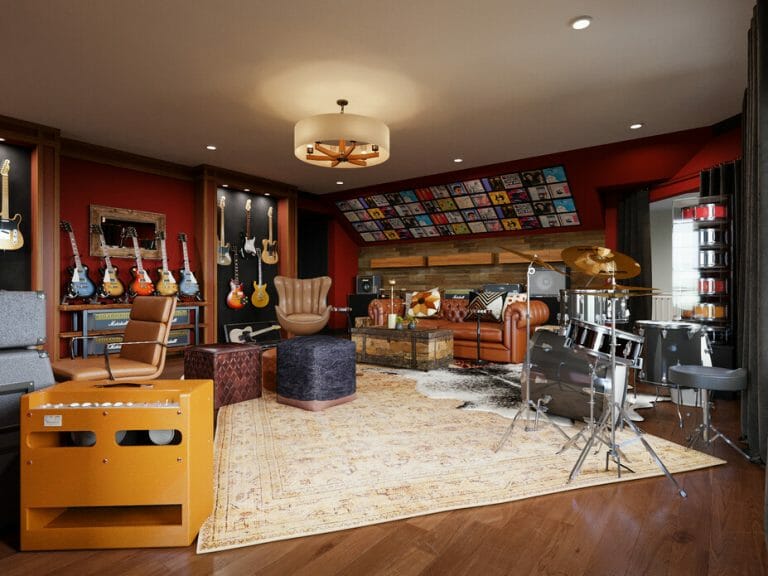 Before & After: Eclectic Music Room at Home - Decorilla Online Interior ...