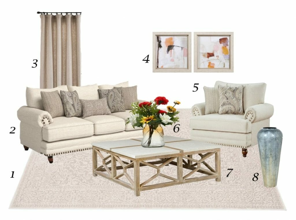 Before & After: Feminine Living Room Transformation - Decorilla Online ...