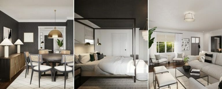 Before & After: Classy Black and White Home Interior Design - Decorilla ...