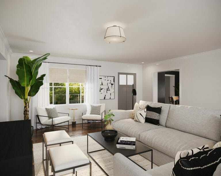 Before & After: Classy Black and White Home Interior Design - Decorilla ...