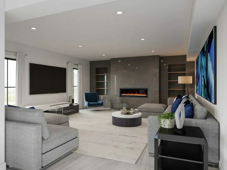 Before & After: Contemporary Basement Bar and Lounge Design - Decorilla ...