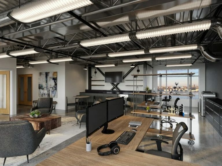 Before & After: Industrial Open-Concept Office Design - Decorilla ...