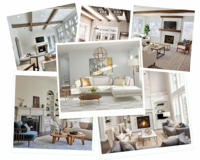 Before & After: Welcoming Rustic Transitional Living Rooms - Decorilla ...