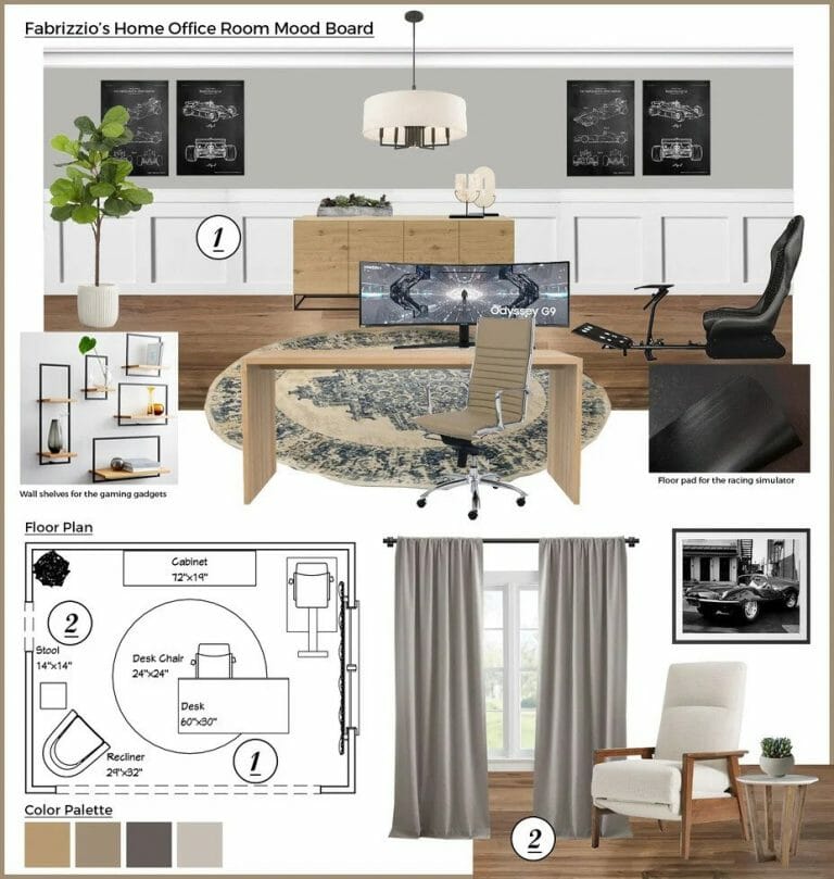 Before & After: Dining Room to a Home Office Transformation - Decorilla Online Interior Design