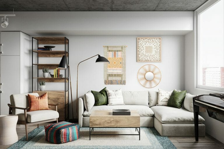 Before & After: Boho Eclectic Living Room and Kitchen - Decorilla ...