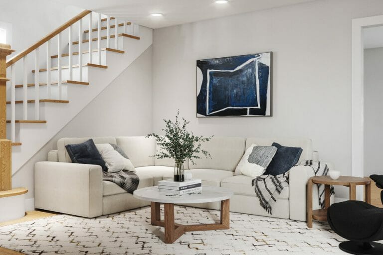 Before & After: Transitional Decor Style with Bold Colors - Decorilla ...