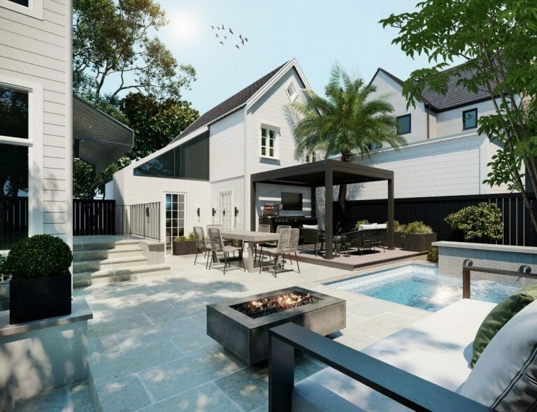 Before & After: Contemporary Patio Design with Plunge Pool - Decorilla ...