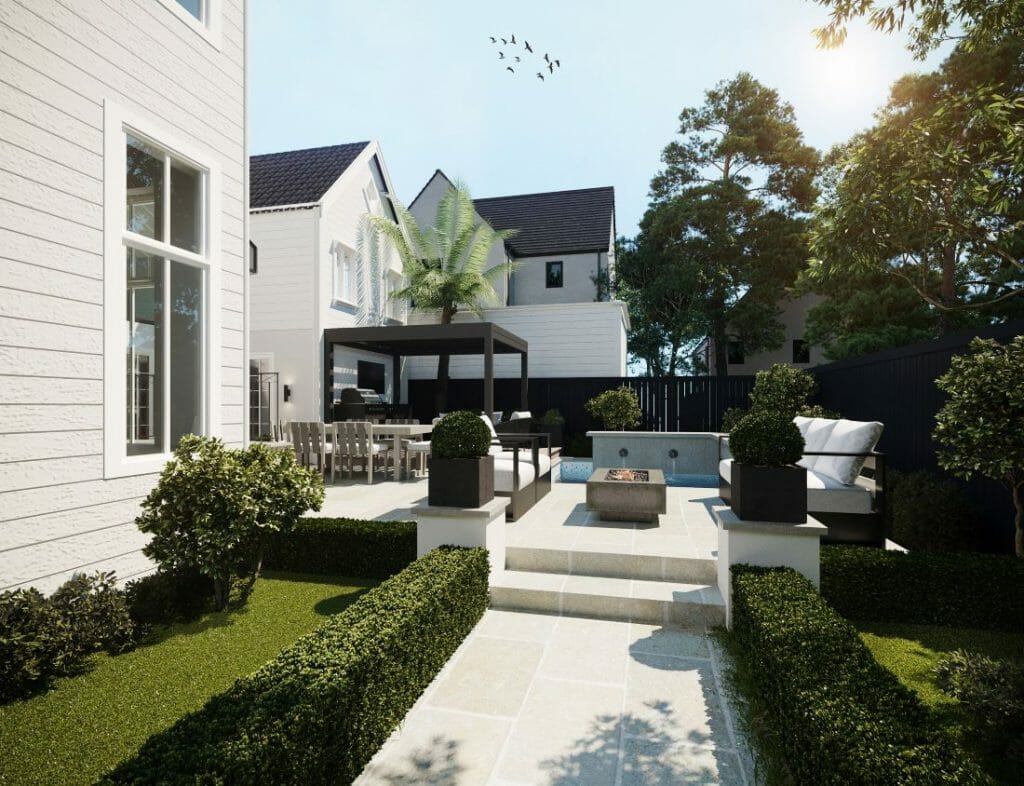 Before & After: Contemporary Patio Design with Plunge Pool - Decorilla ...