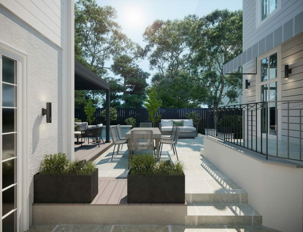 Before & After: Contemporary Patio Design with Plunge Pool - Decorilla ...