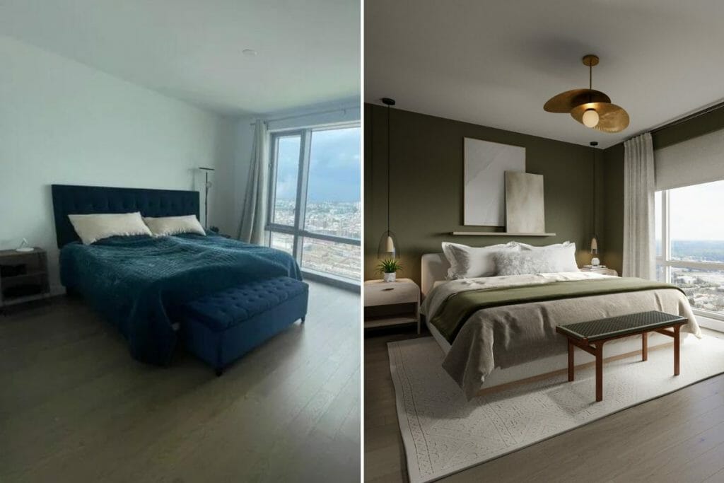 Before & After: Contemporary Master Bedroom Makeover - Decorilla Online Interior Design