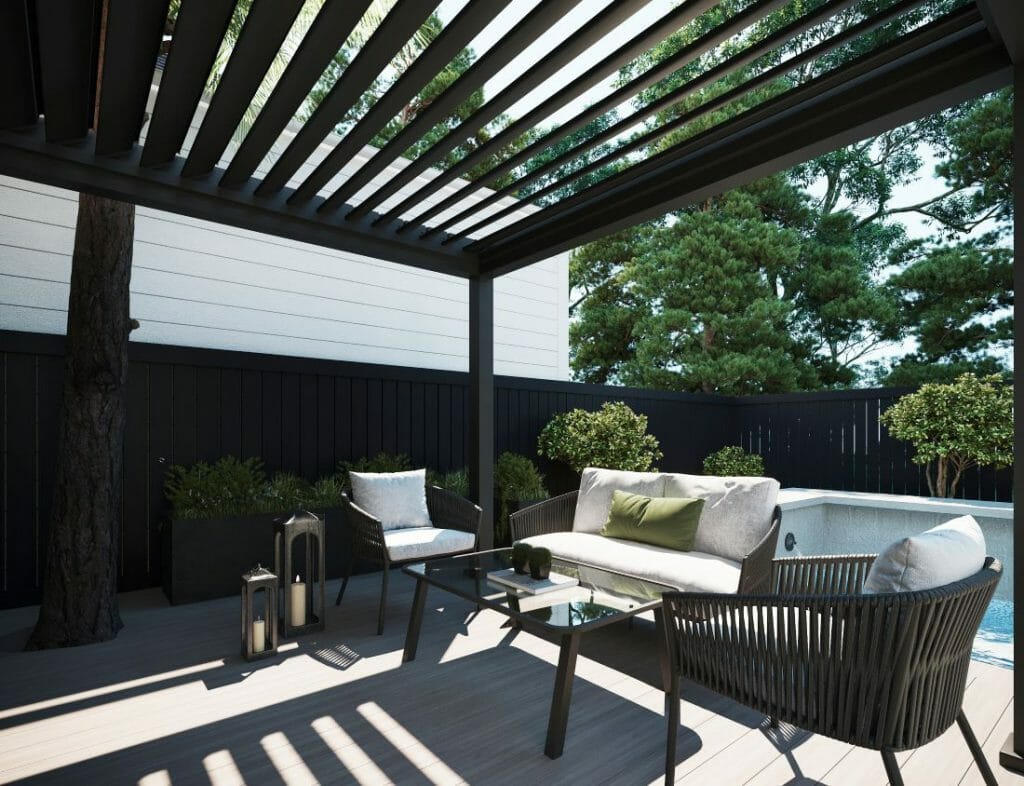 Before & After: Contemporary Patio Design with Plunge Pool - Decorilla ...