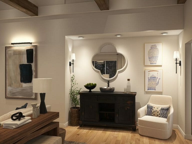 Before & After: Transitional Farmhouse Style Living Room - Decorilla ...