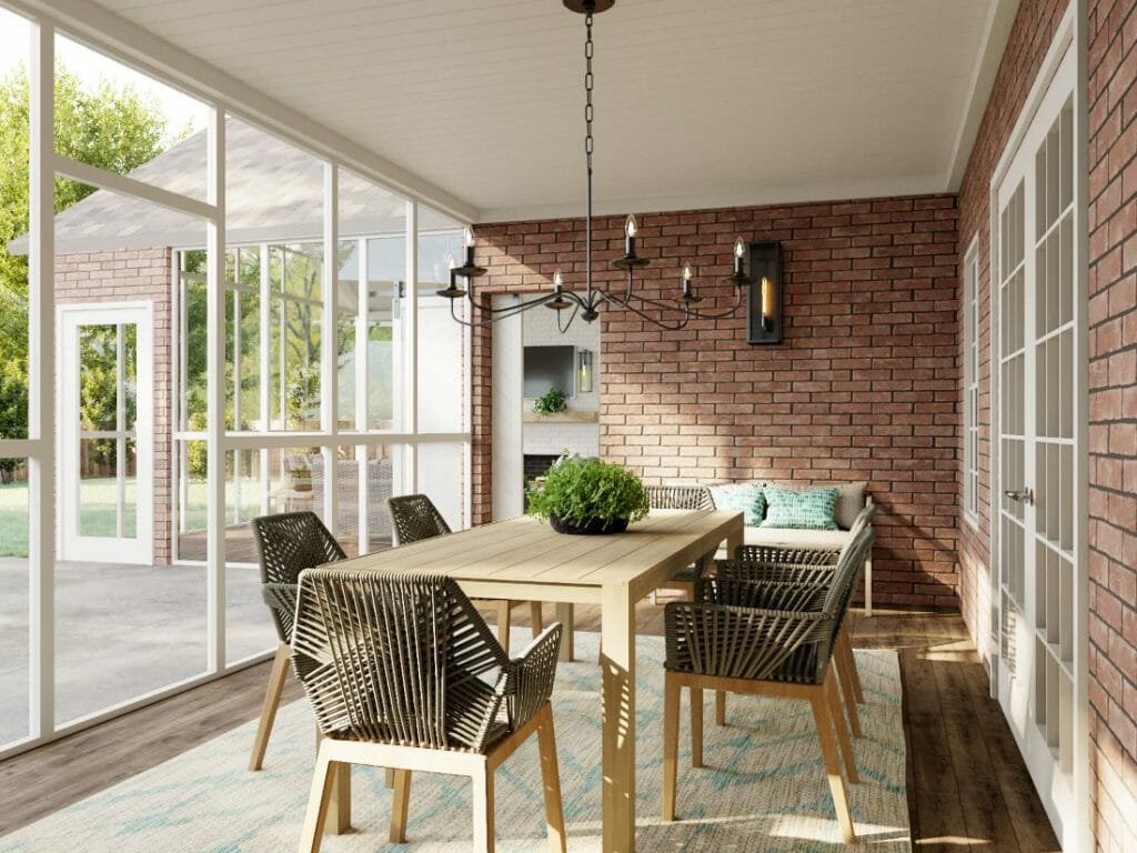 Before & After: Screened Porch Design with a Living and Dining Area ...