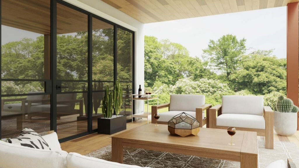 Before & After: Organic Indoor-Outdoor Living Room - Decorilla Online ...