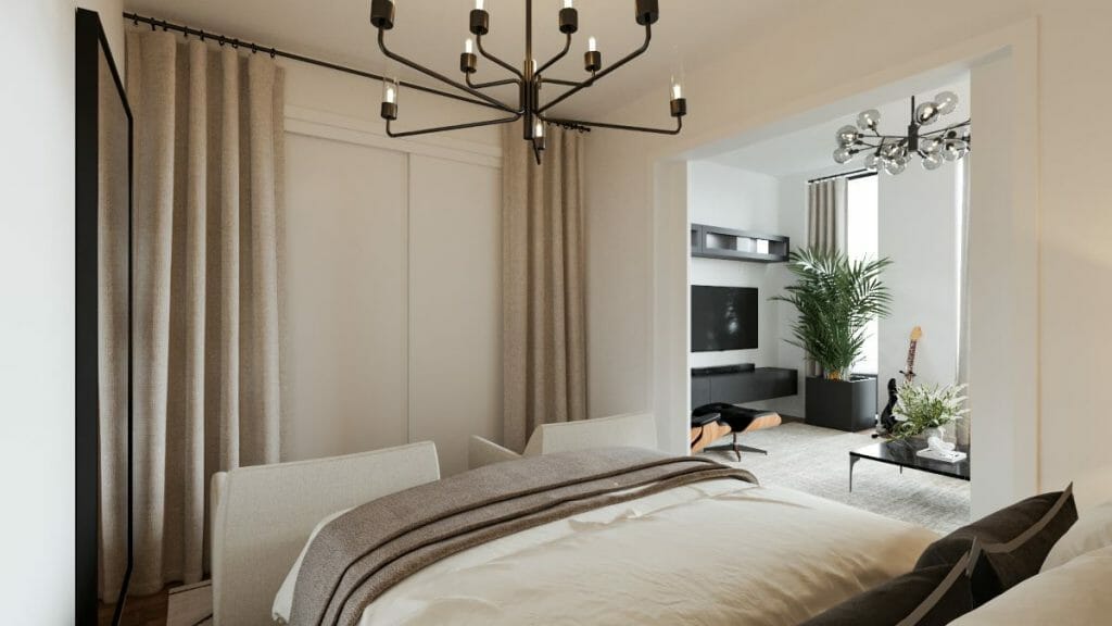 Before & After: Stylish Small Studio Design - Decorilla Online Interior Design