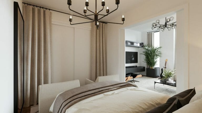 Before & After: Stylish Small Studio Design - Decorilla Online Interior ...