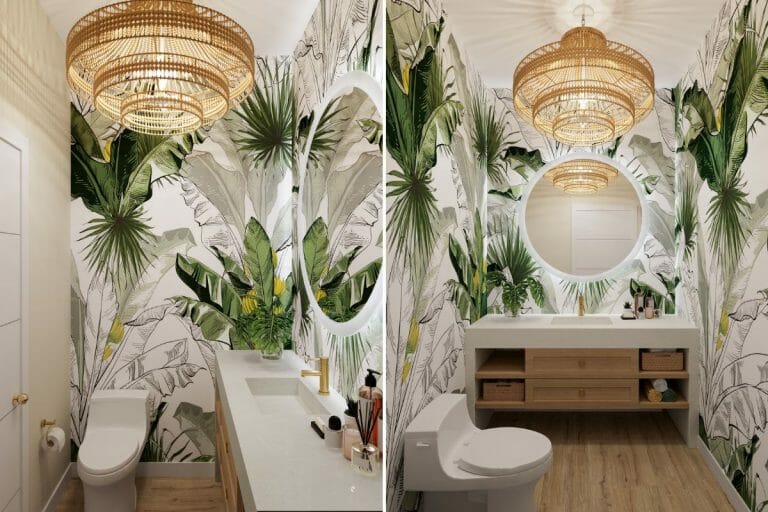 Before & After: Trendy Modern Bathrooms with a Feature Wallpaper ...