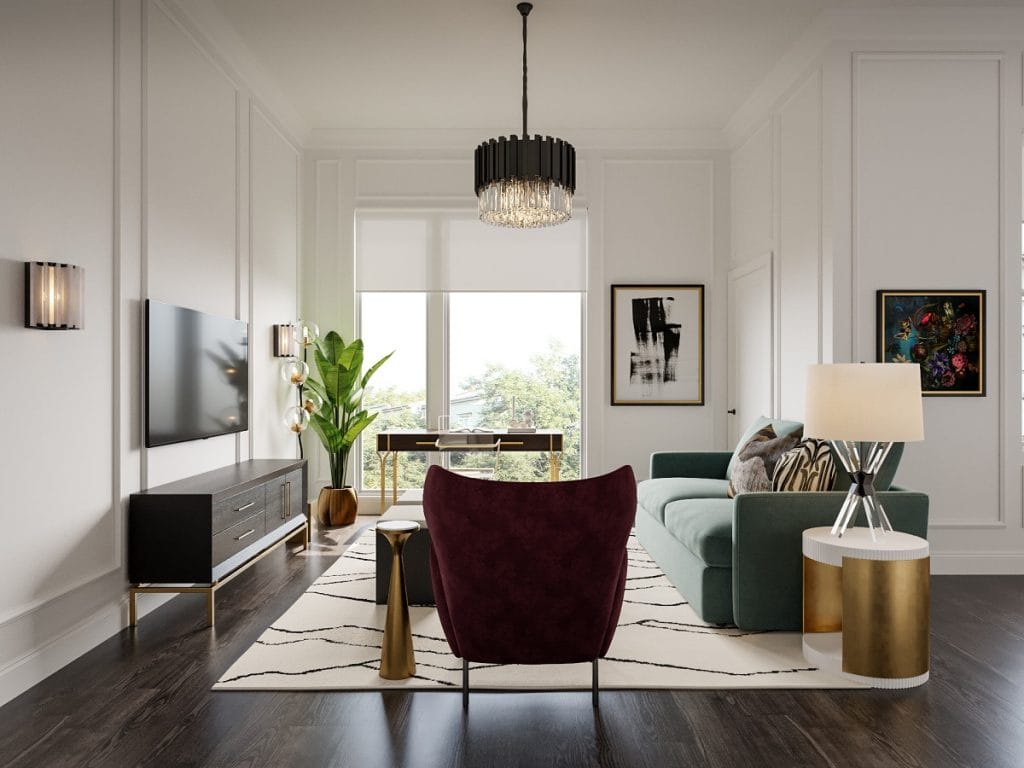 Before & After: Luxe Dining and Living Room with Gold Accents ...