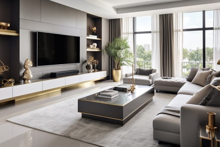 Before & After: Luxe Dining and Living Room with Gold Accents ...