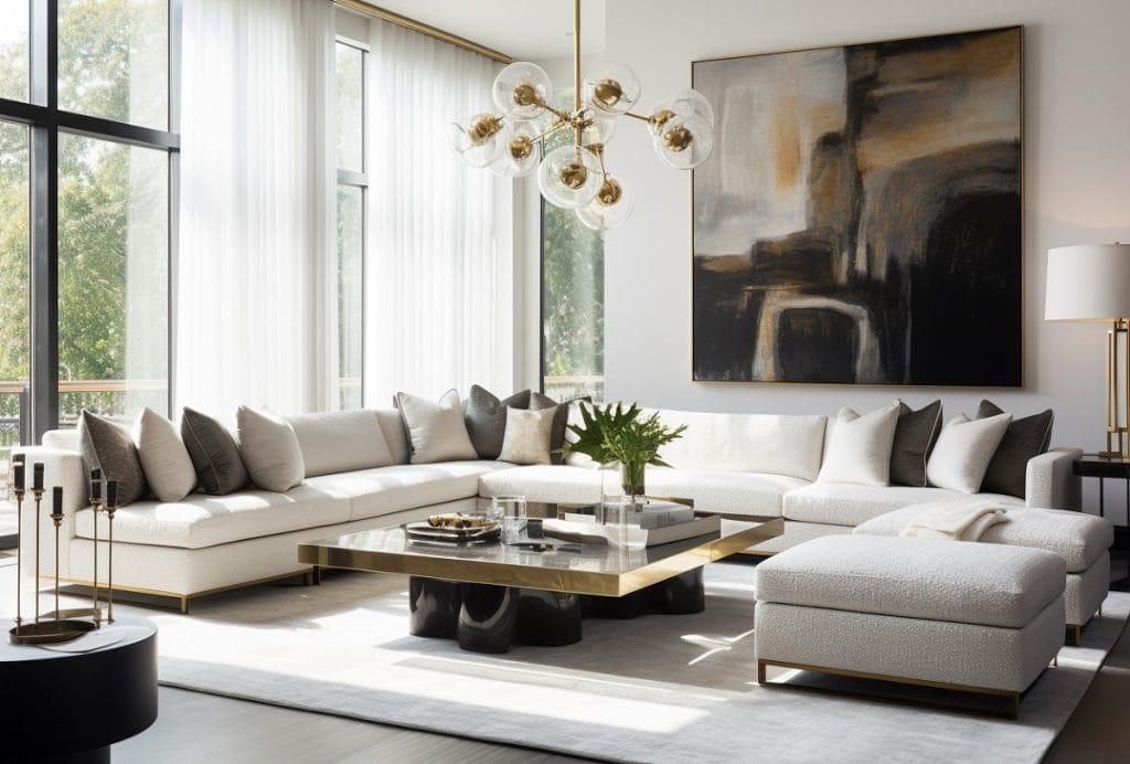 Before & After: Luxe Dining and Living Room with Gold Accents ...