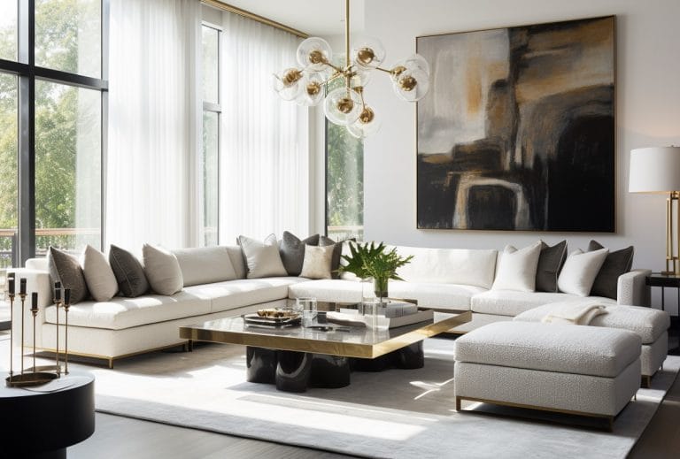 Before & After: Luxe Dining and Living Room with Gold Accents ...