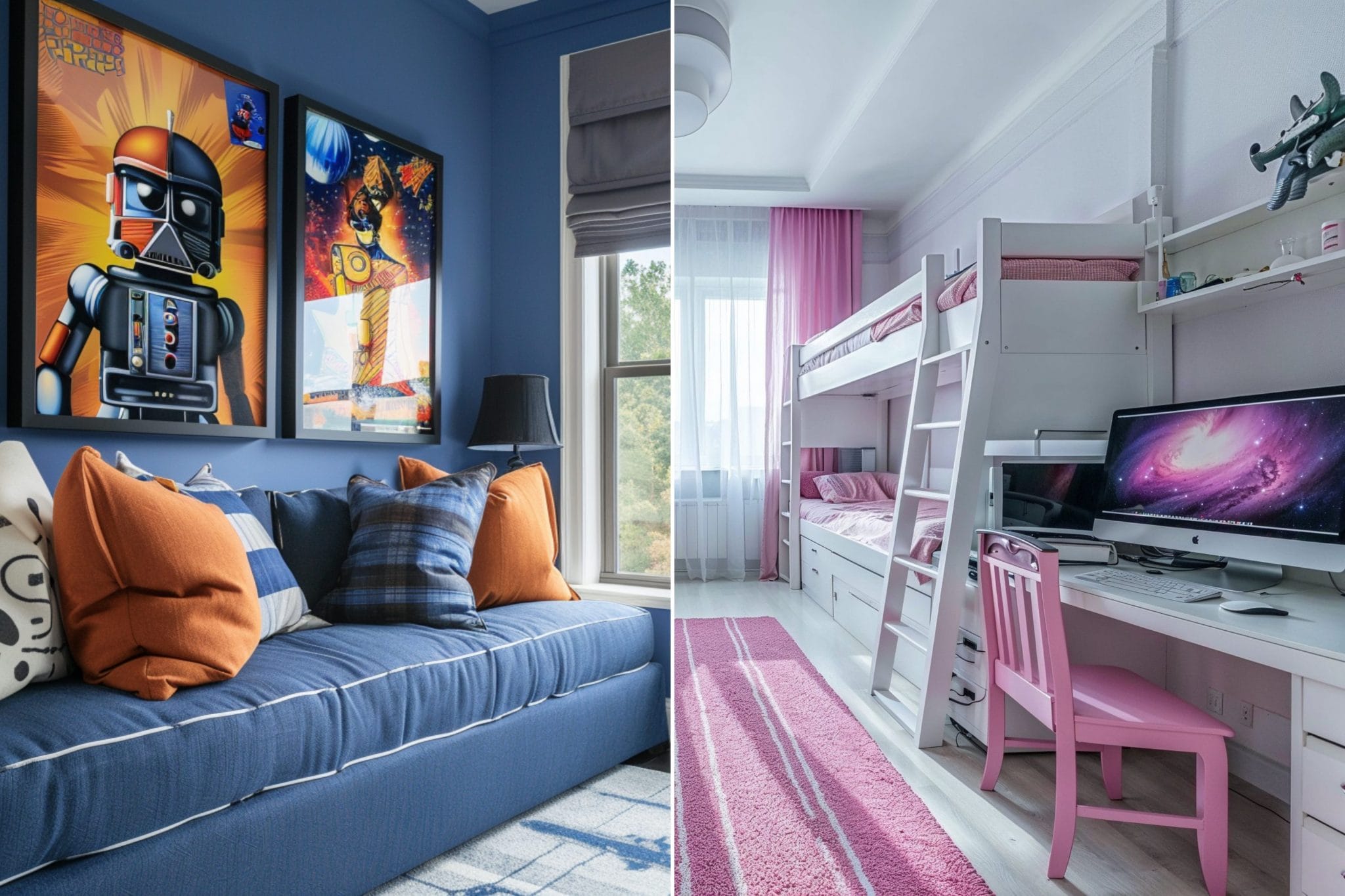 Before & After: Fun Boy’s and Girls’ Bedroom Interior Design ...