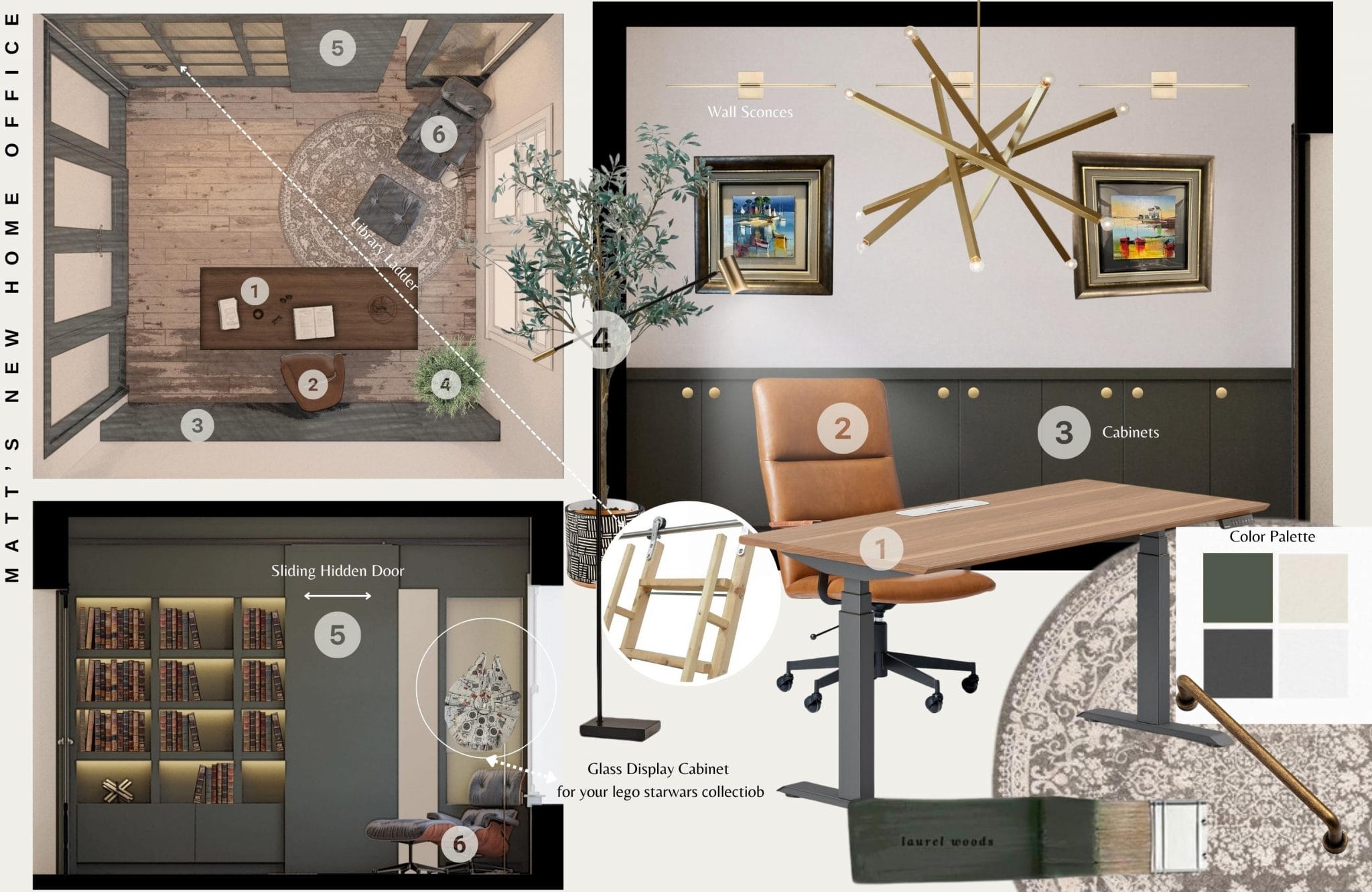 Before & After: Dark Green Home Office Transformation - Decorilla ...