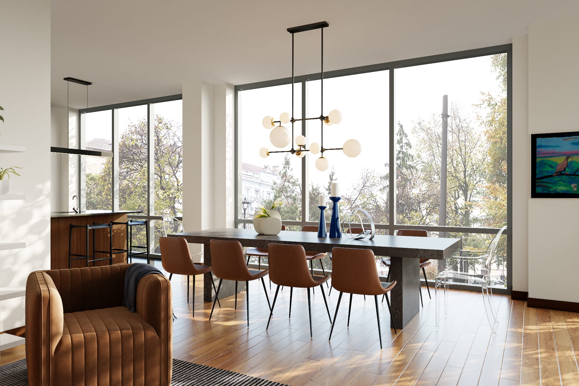 Before & After: Modern Contemporary Living Room & Dining Room ...