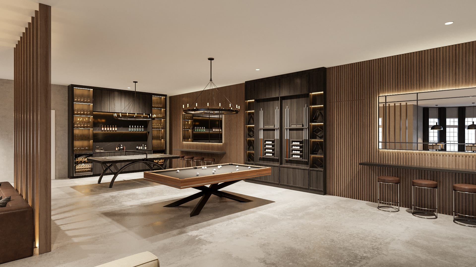 Before & After: Luxury Basement Game Room & Lounge - Decorilla Online ...