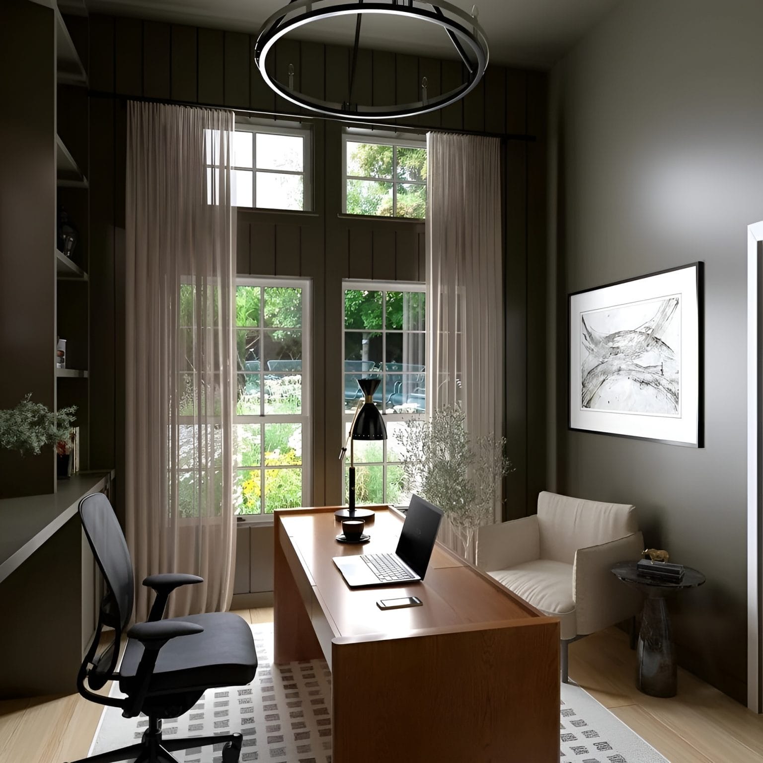 Before & After: Timeless Modern Home Office Design - Decorilla Online ...