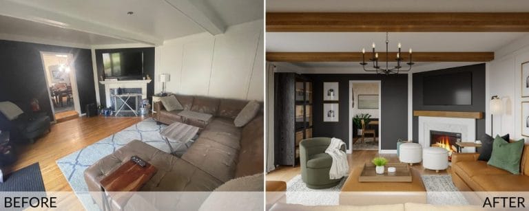 Before & After: Eclectic Transitional Style Makeover - Decorilla Online ...