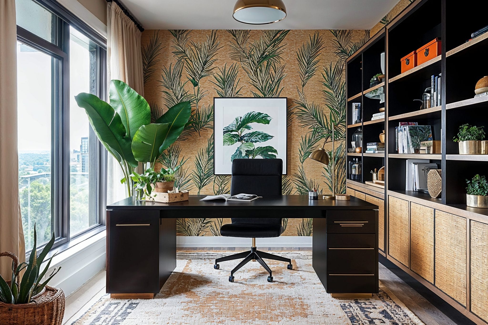 Before & After: Tropical Eclectic Office and Guest Room Combo - Decorilla Online Interior Design