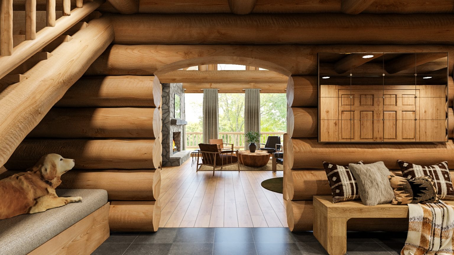 Before & After: Cozy Log Cabin Interior Refresh - Decorilla Online ...