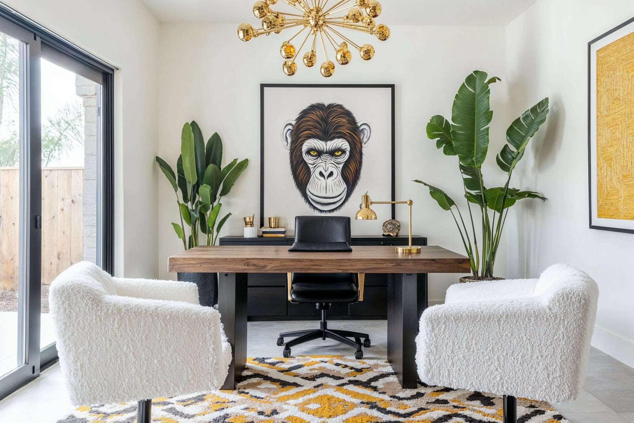 Before & After: Funky Home Office Den Interior - Decorilla Online ...