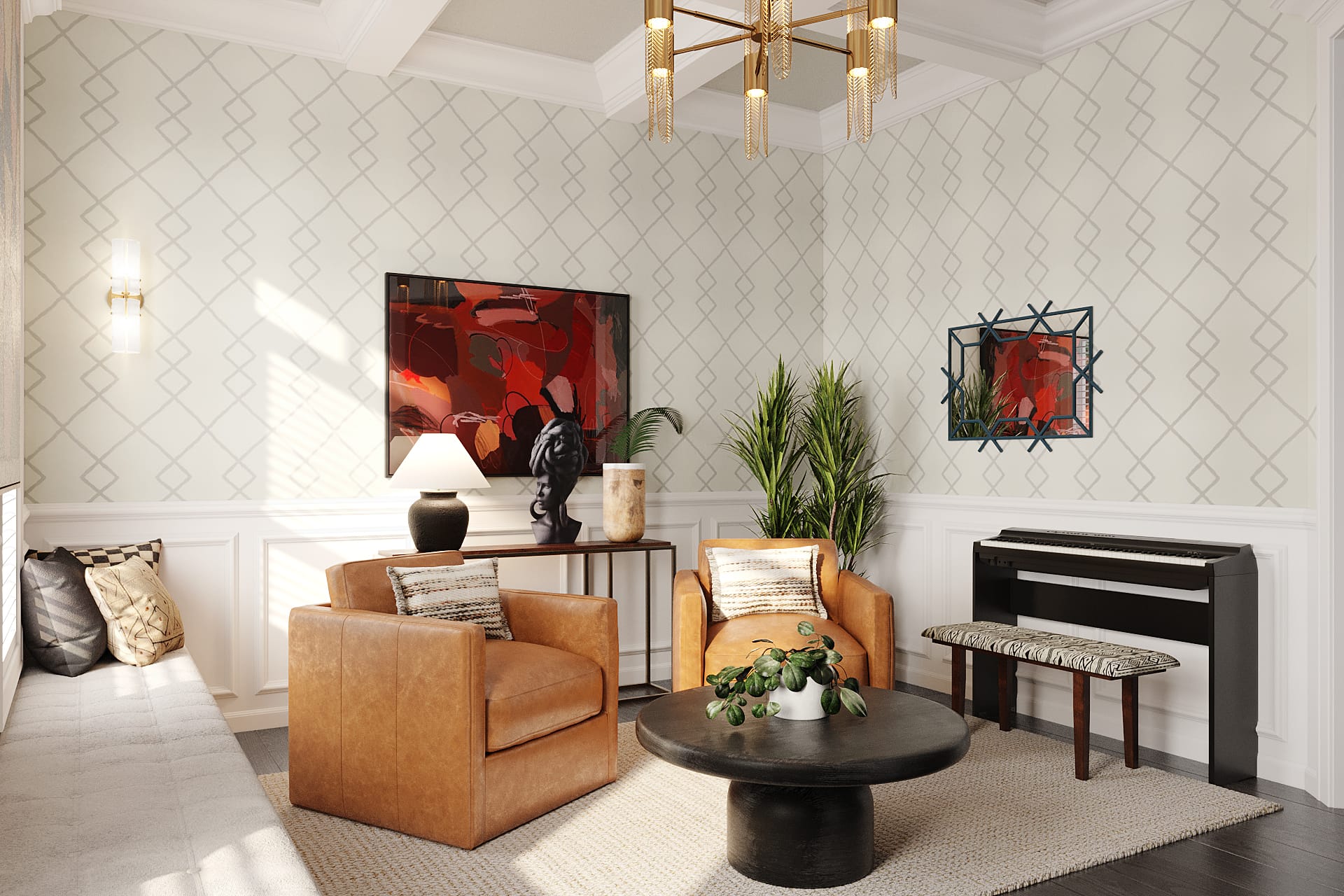 Before & After: Eclectic Sitting Room Interior Design - Decorilla ...