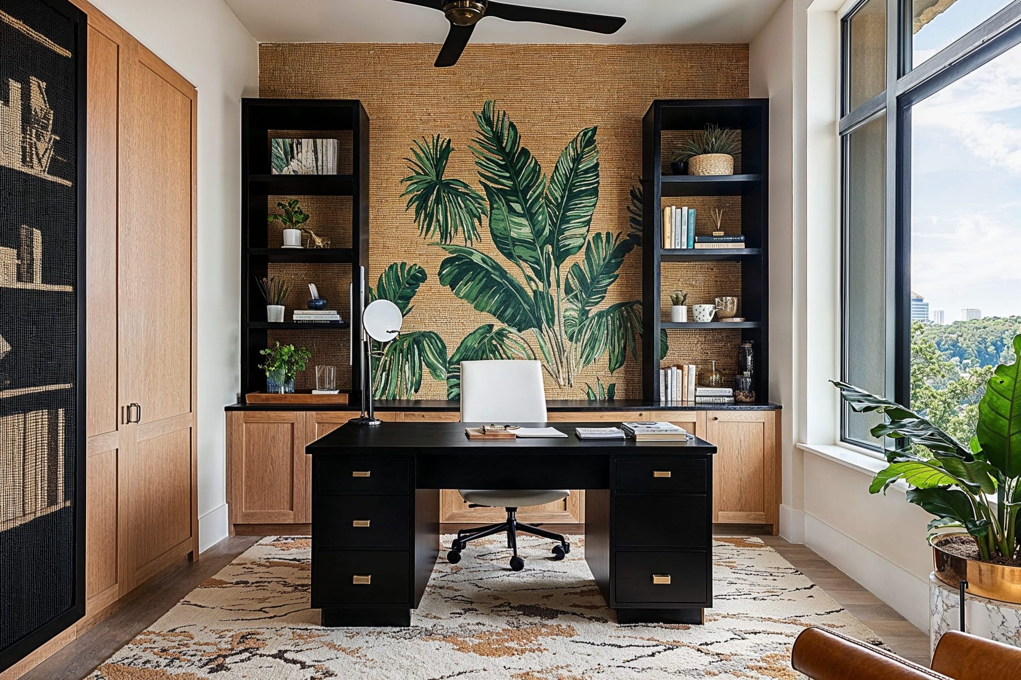 Before & After: Funky Home Office Den Interior - Decorilla Online ...