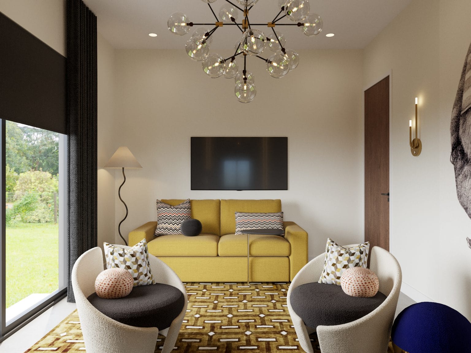 Before & After: Funky Home Office Den Interior - Decorilla Online ...