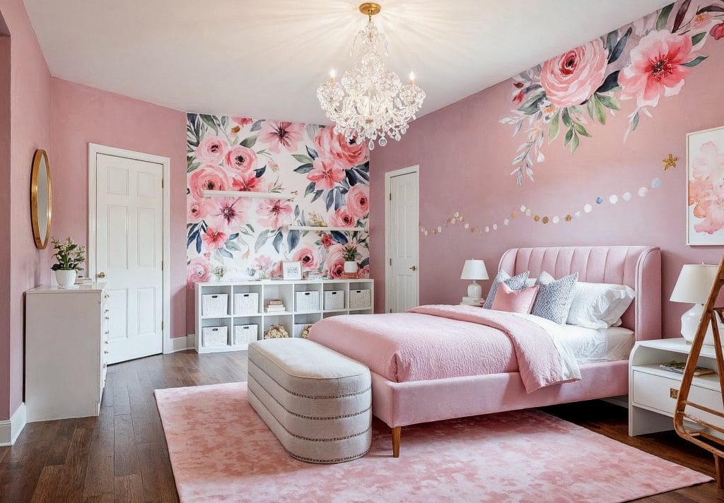 Before & After: Refined Girl's Pink Bedroom Design - Decorilla Online ...