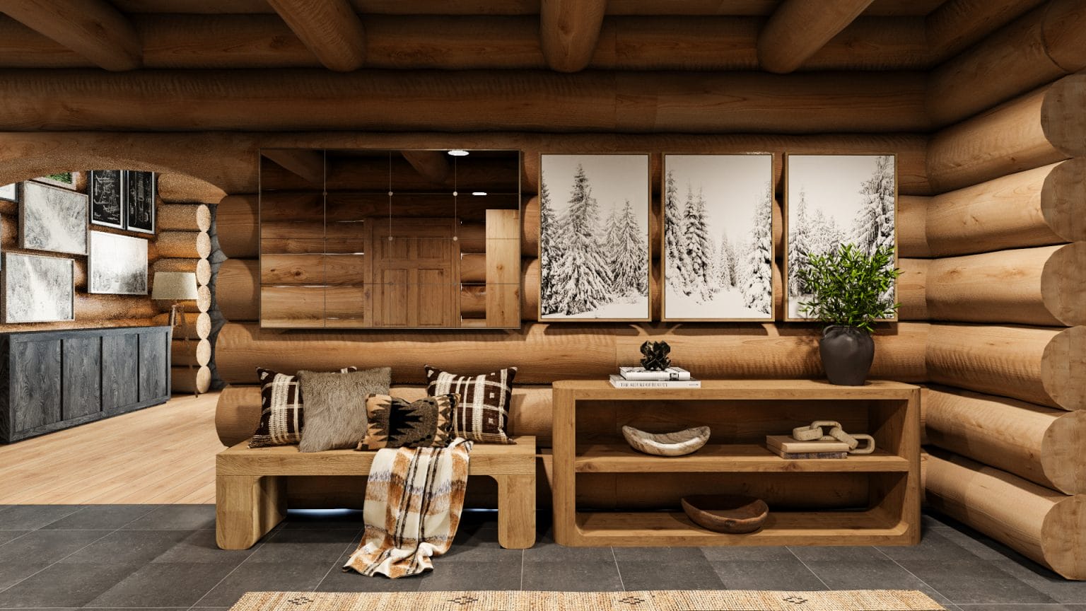 Before & After: Cozy Log Cabin Interior Refresh - Decorilla Online ...