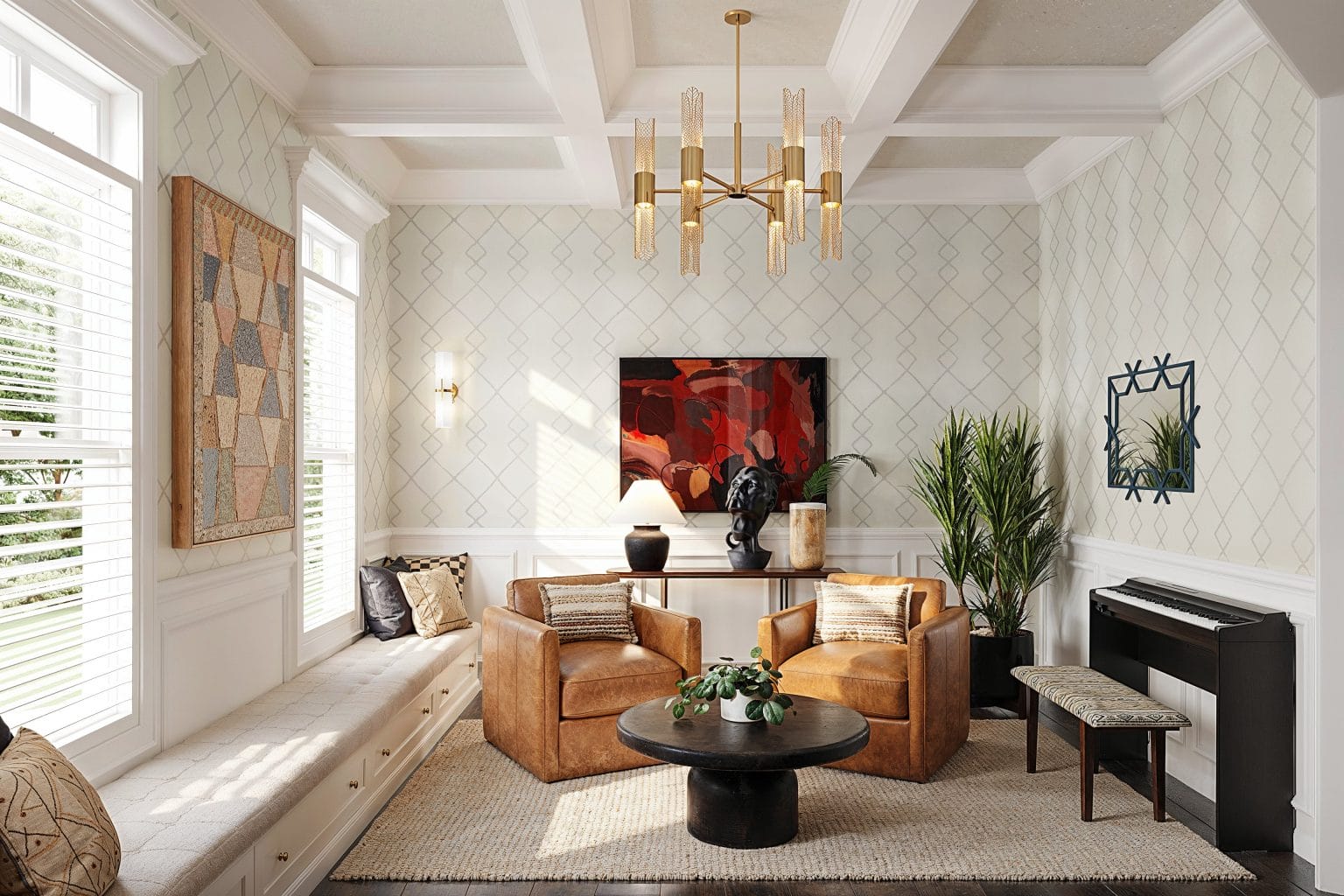 Before & After: Eclectic Sitting Room Interior Design - Decorilla ...