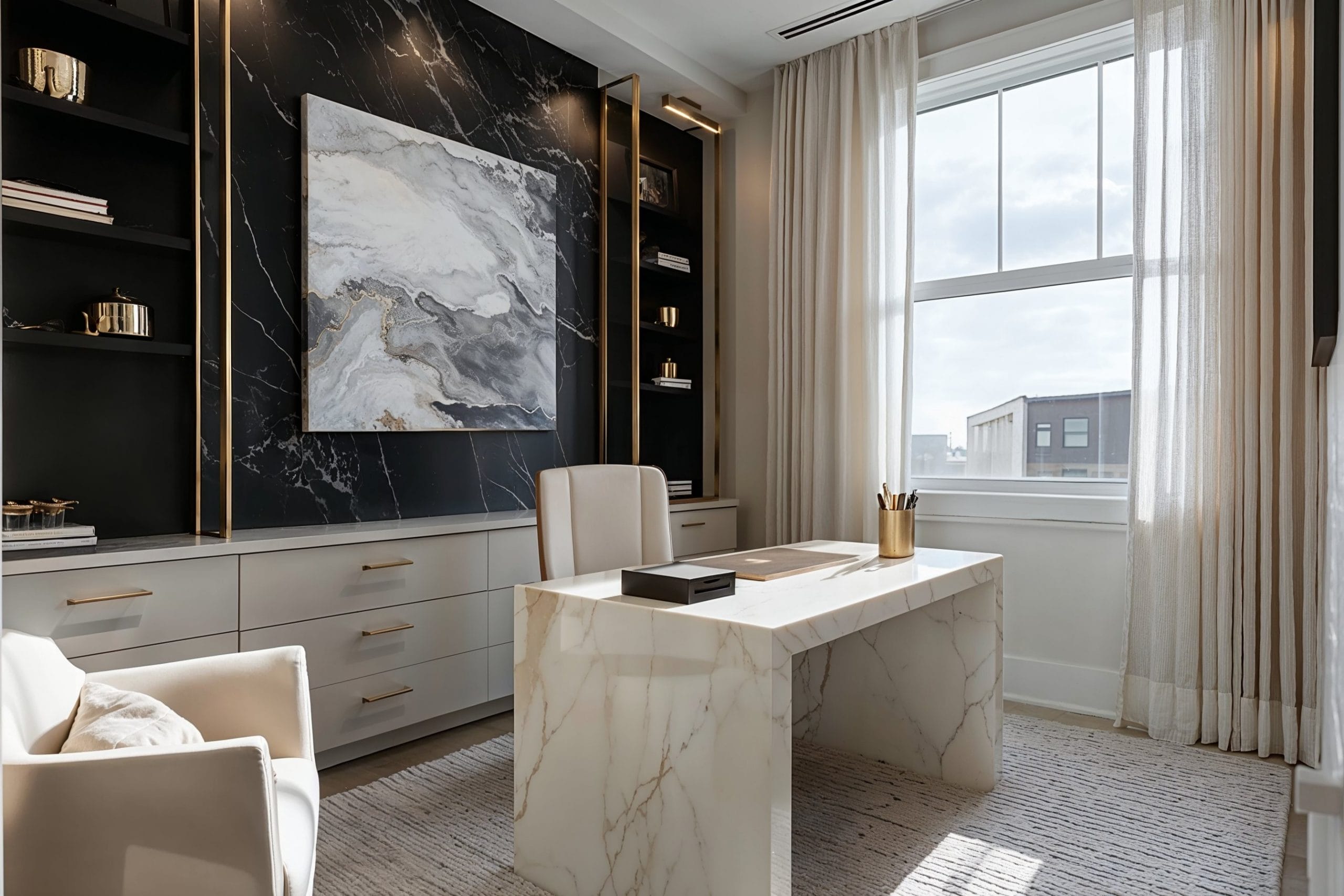 Before & After: Glam Transitional Home - Work and Wellness Spaces ...